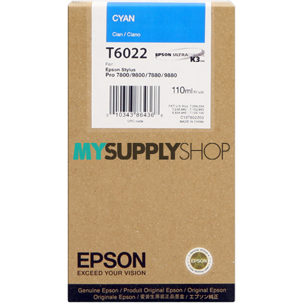 Epson T6022 Ink Ctg Cyan 110ml